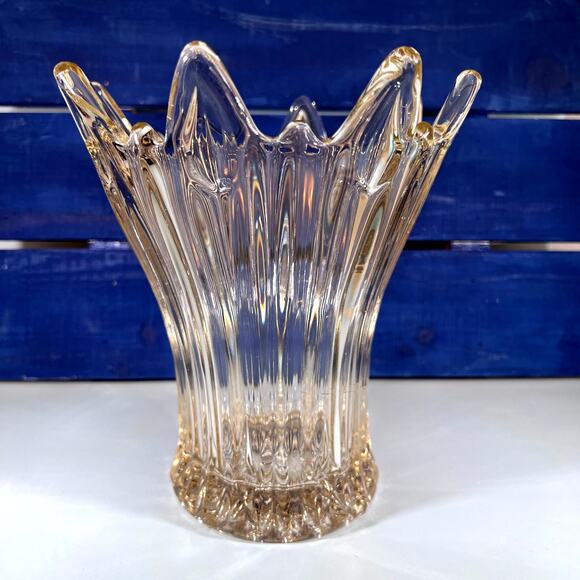 Sowerby | Accents | Vintage Sowerby Celery Champagne Sunburst Vase Made ...